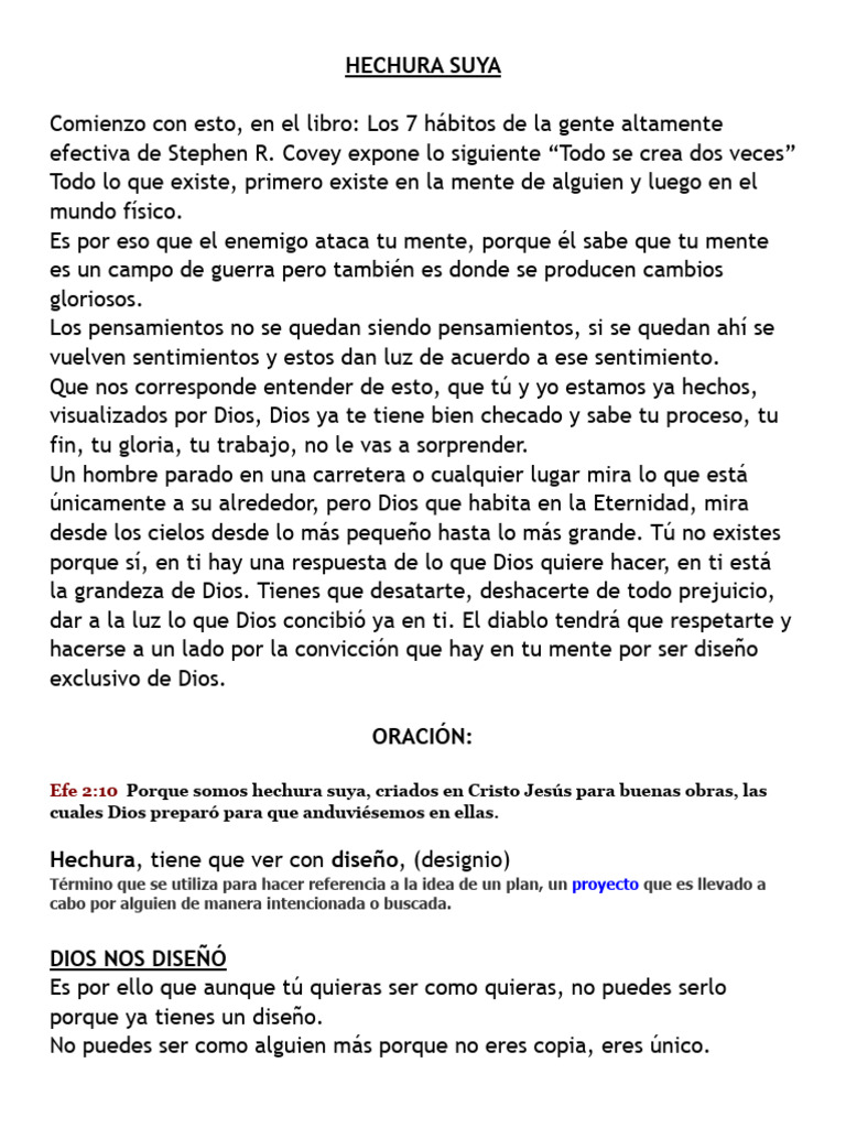 Hechura Suya | PDF | La unción | Creencia religiosa y doctrina