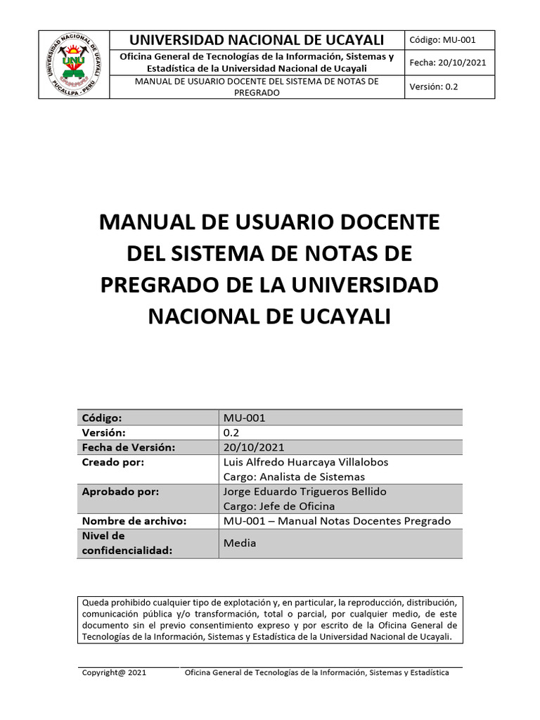 MU-001 - Manual Nota Docente Pregrado | Descargar gratis PDF | Red ...