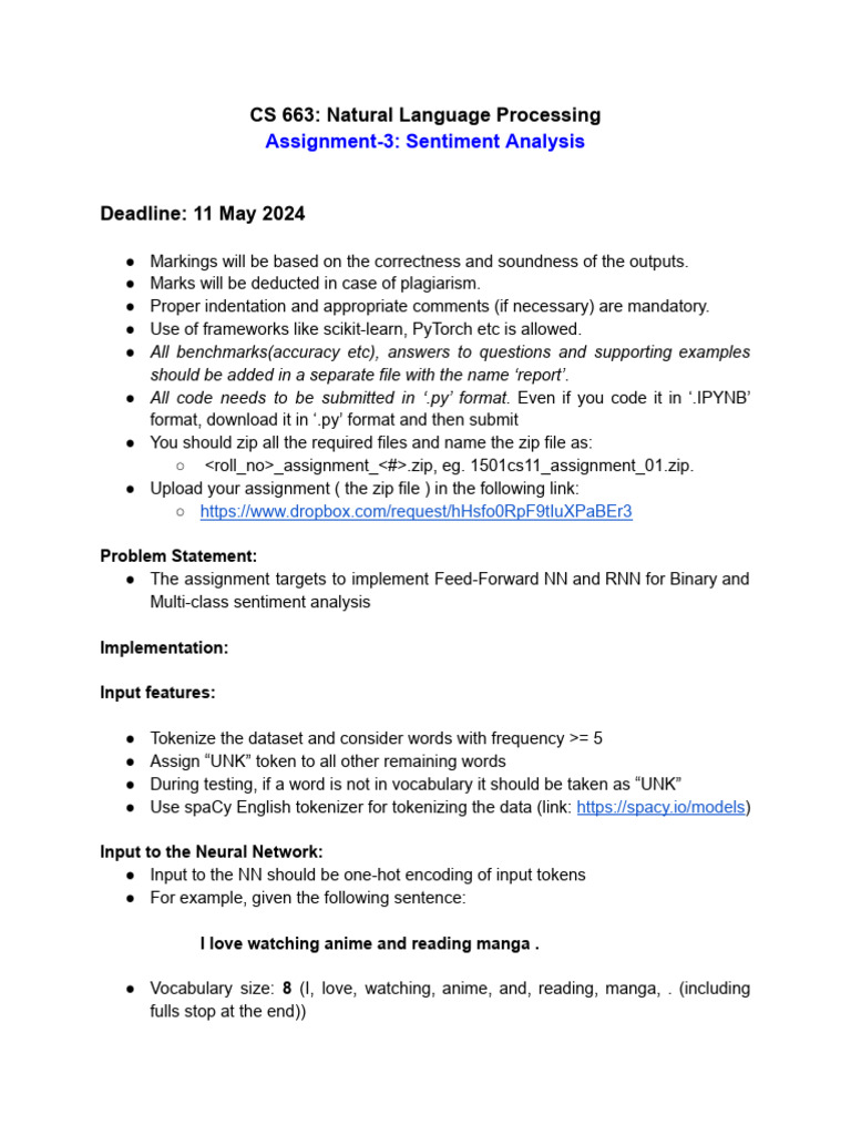 Cs663 2024 Executive Nlp Assignment Sentiment Analysis Pdf Computational Neuroscience