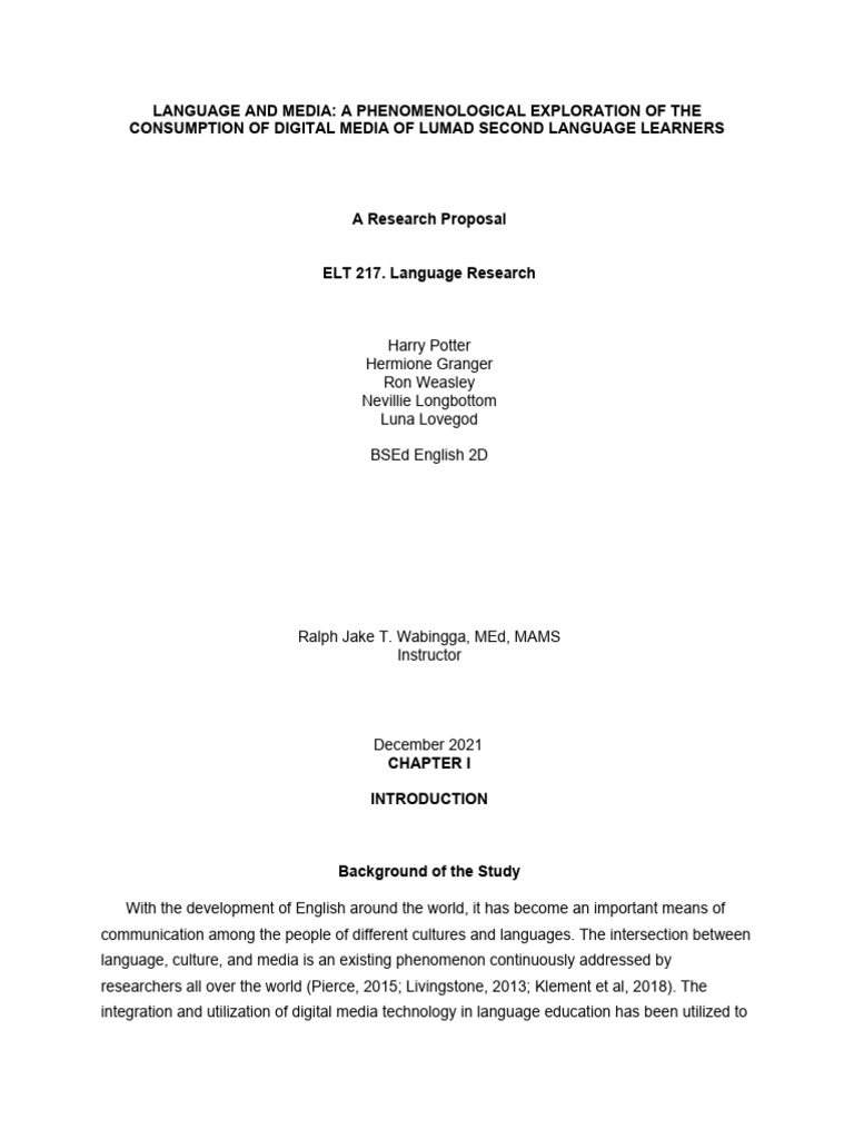 Research Proposal Sample | PDF | Cognition | Science