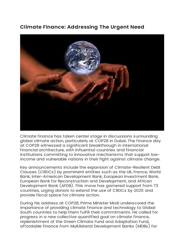Climate Finance_ Addressing the Urgent Need | PDF | Climate Change ... Climate Finance_ Addressing the Urgent Need | PDF | Climate Change ...