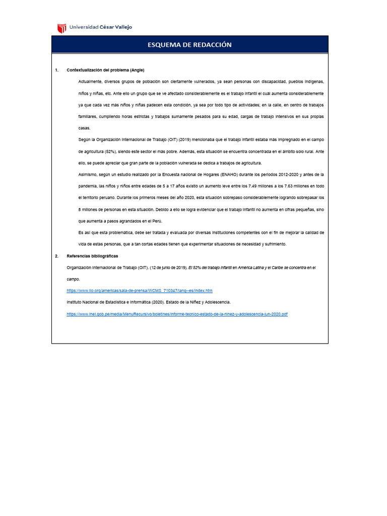 Esquema de Redacción - Sesión 5 - Material Informativo | PDF