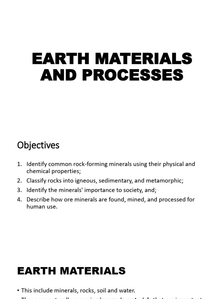 Earth Materials: Rocks and Minerals Guide | PDF | Rock (Geology) | Minerals