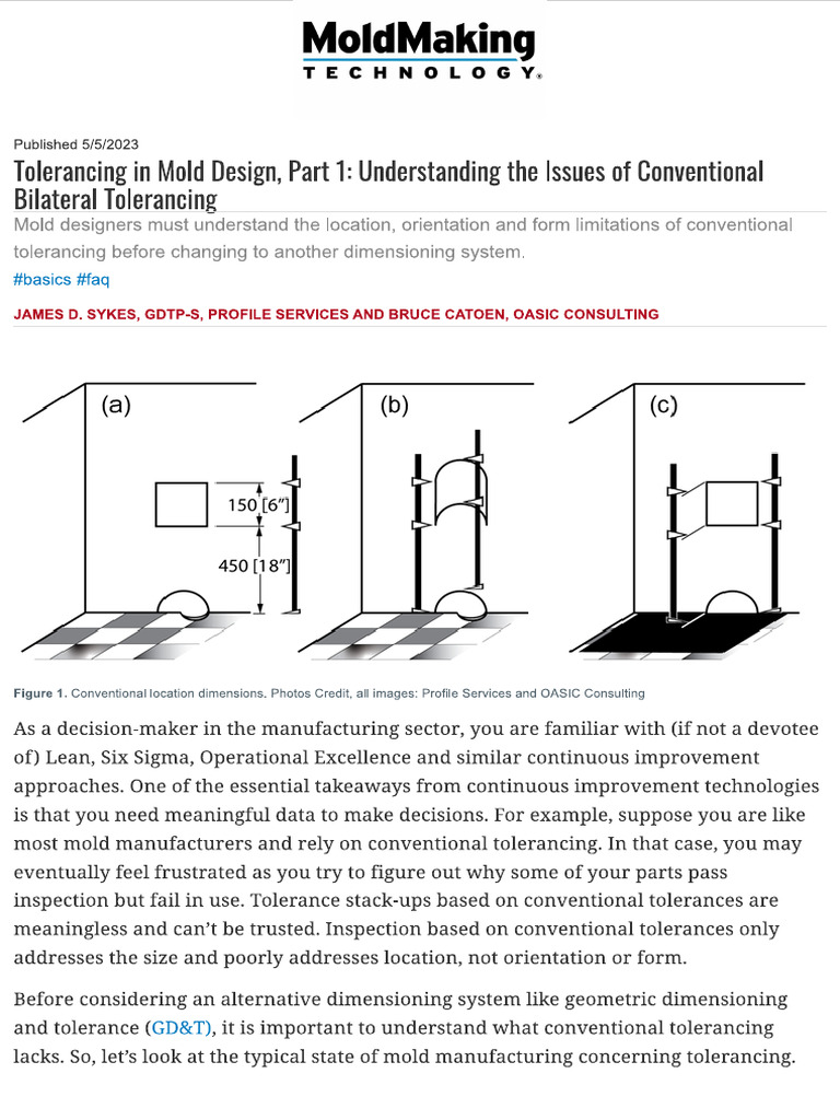 Tolerancing in Mold Design - Part 1 | PDF