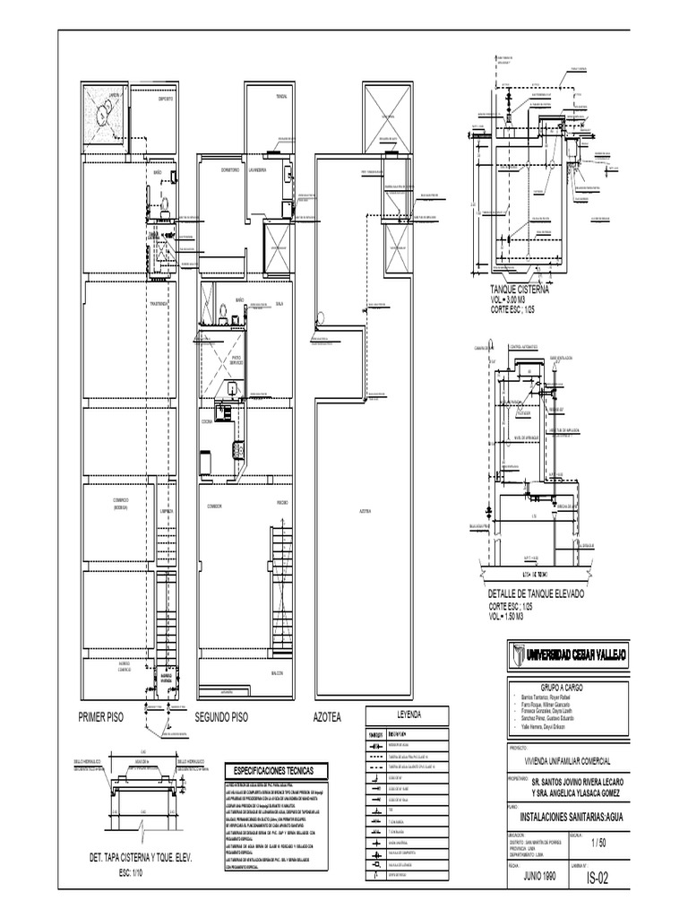 Plano de Instalaciones Sanitarias-Model 1 | PDF | Máquinas | Administracion del Agua