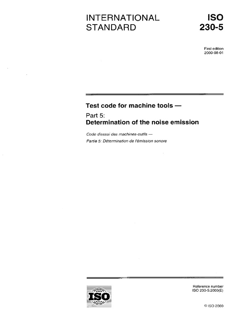 Determination of Noise Emission (ISO-230-5) PDF | PDF