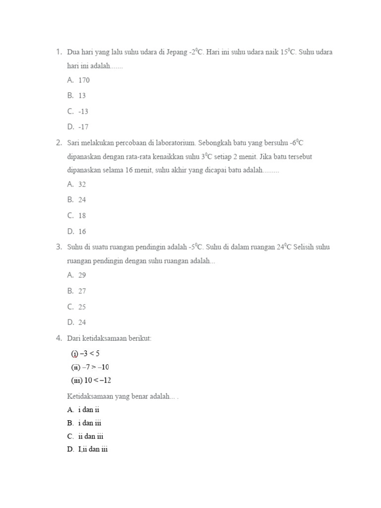 Soal Matematika Kelas 7 SMP | PDF