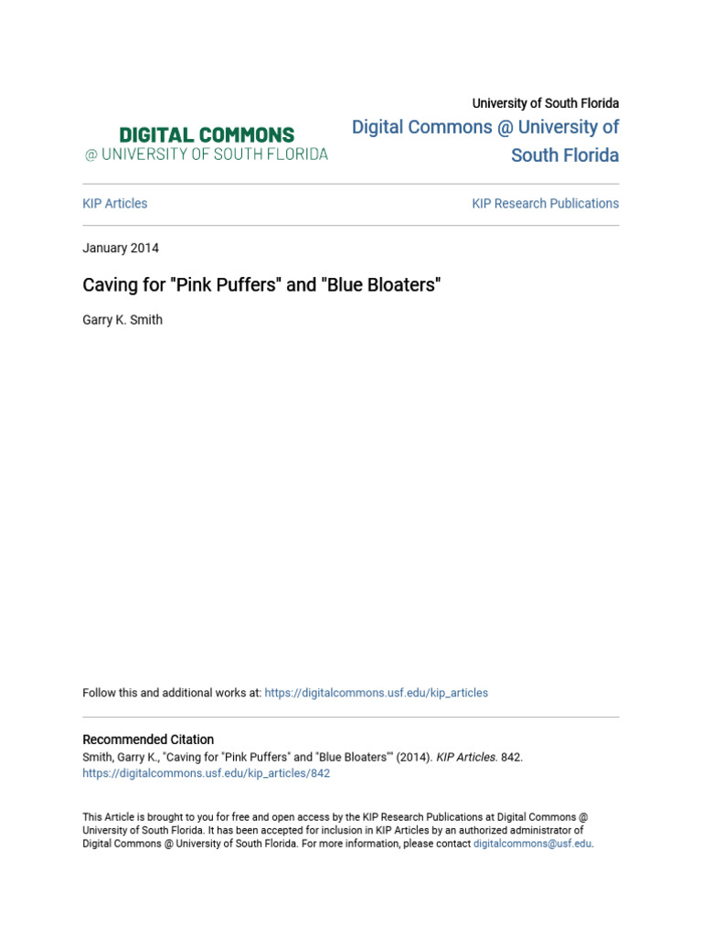 Caving For Pink Puffers and Blue Bloaters | PDF | Chronic Obstructive ...