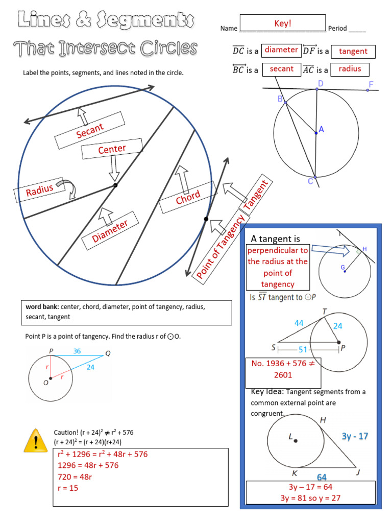 Week 4 Challenge Key | PDF | Tangent | Circle Week 4 Challenge Key | PDF | Tangent | Circle