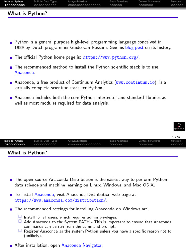 Notes For Python Part I | PDF | Matrix (Mathematics) | Boolean Data Type
