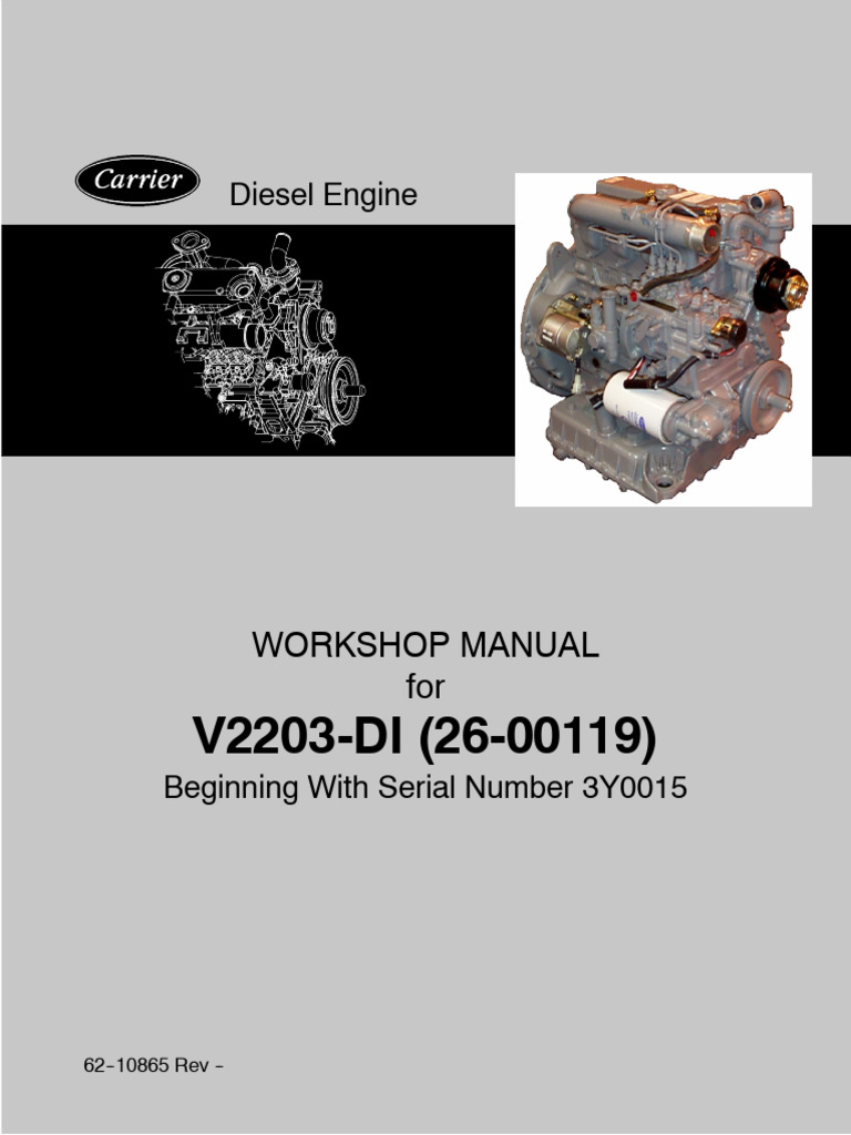 Diesel Engine: Workshop Manual For | PDF | Screw | Internal Combustion ...