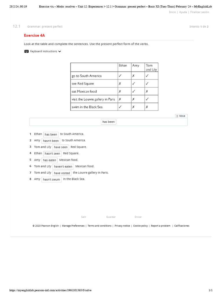 Exercise 4A - Modo - Resolver - Unit 12 - Experiences - 12.1 - Grammar ...