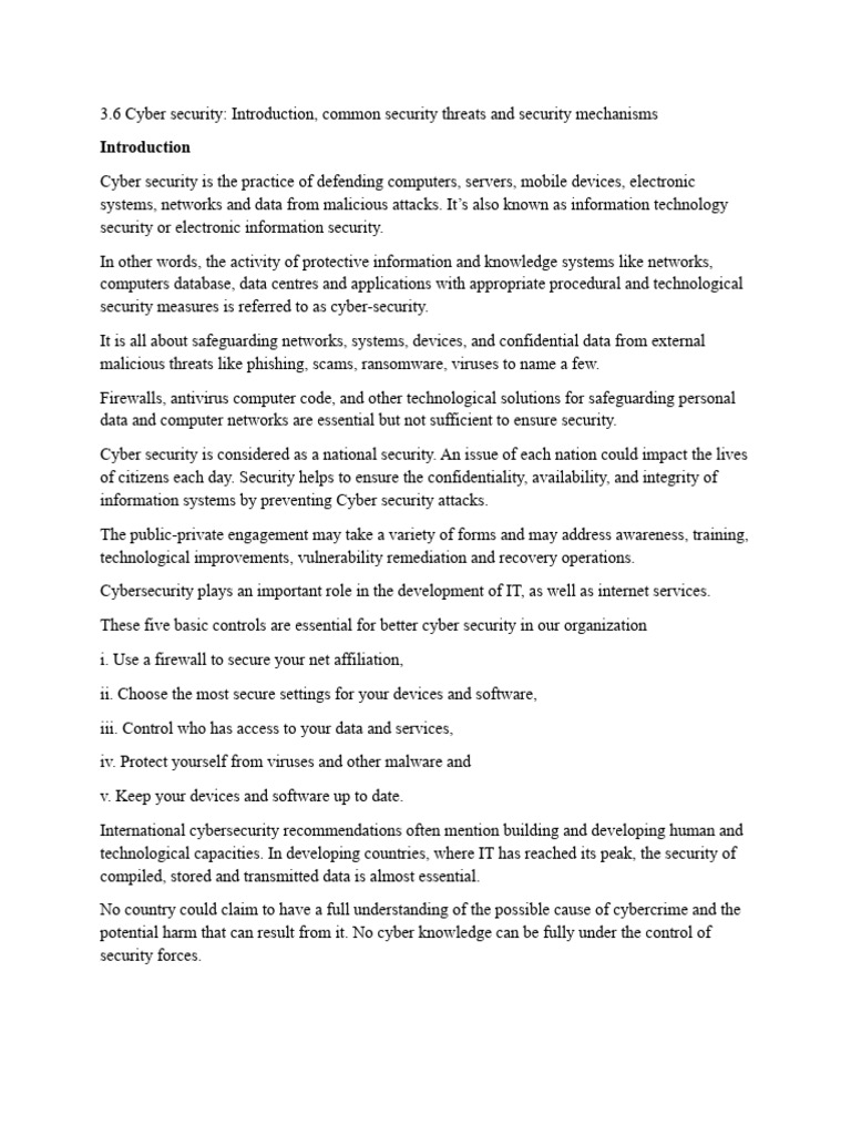 3 6 Cyber Security Pdf Security Computer Security