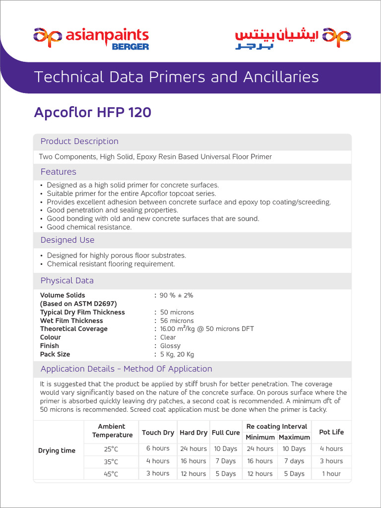 Apcoflor HFP 120 | Download Free PDF | Epoxy | Concrete
