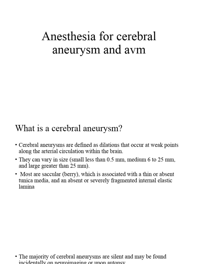 Aneurysm and Avm | Download Free PDF | Causes Of Death | Cardiovascular Diseases