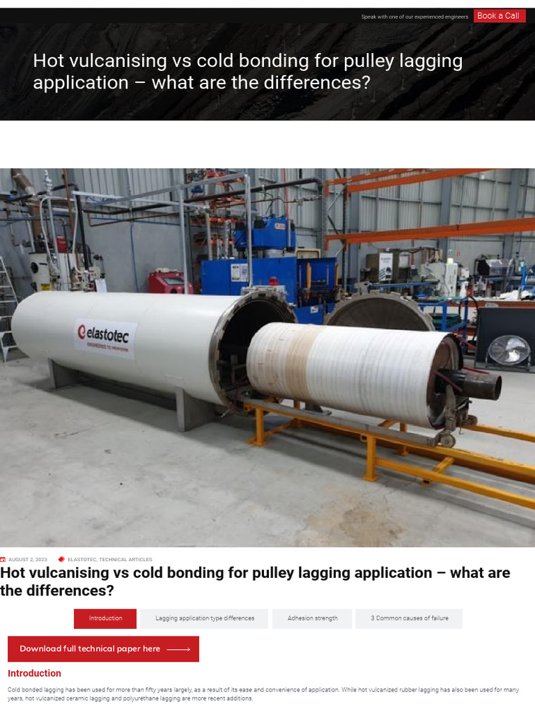 Hot Vulcanising Vs Cold Bonding For Pulley Lagging Application ...
