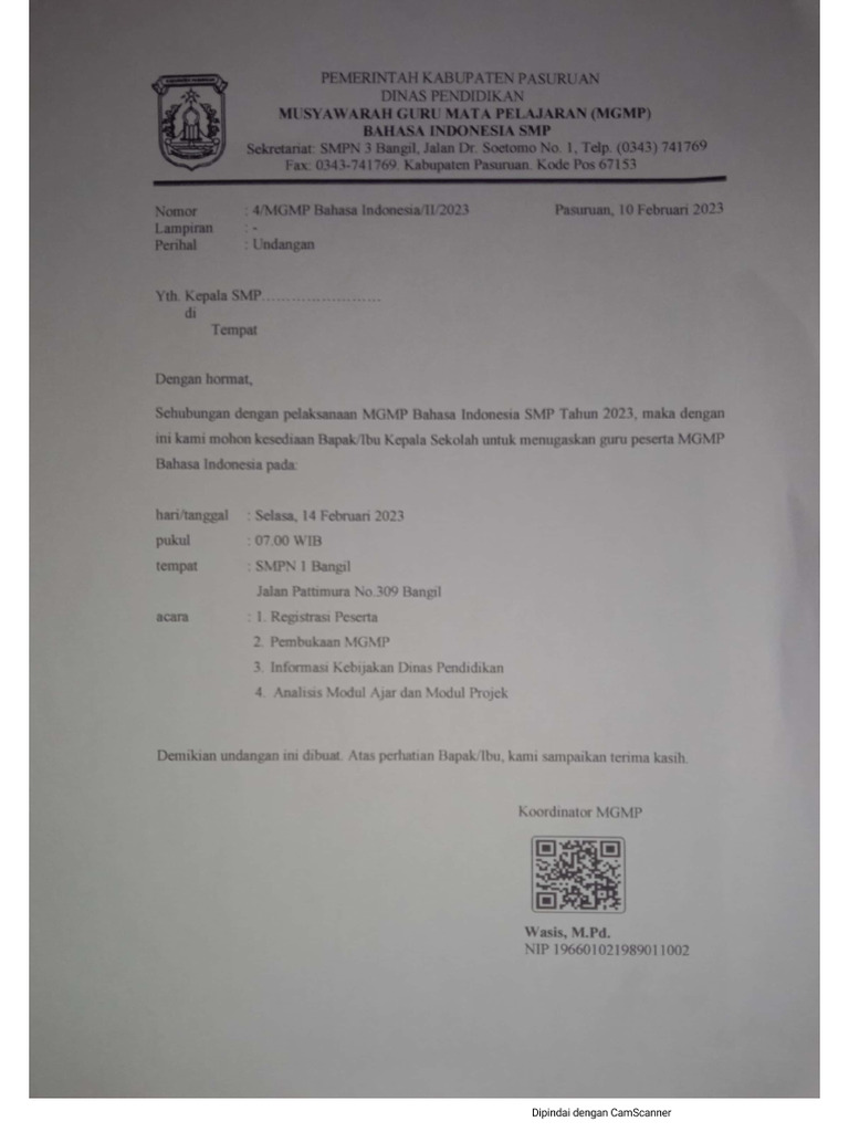 Undangan Mgmp 2023 Pertemuan 1 Pdf