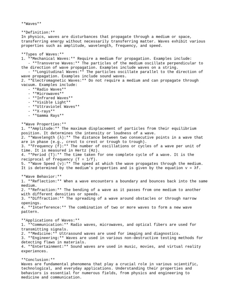 Crest | PDF | Waves | Frequency