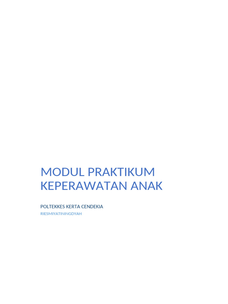 MODUL PRAKTIKUM ANAK Rev 1 | PDF