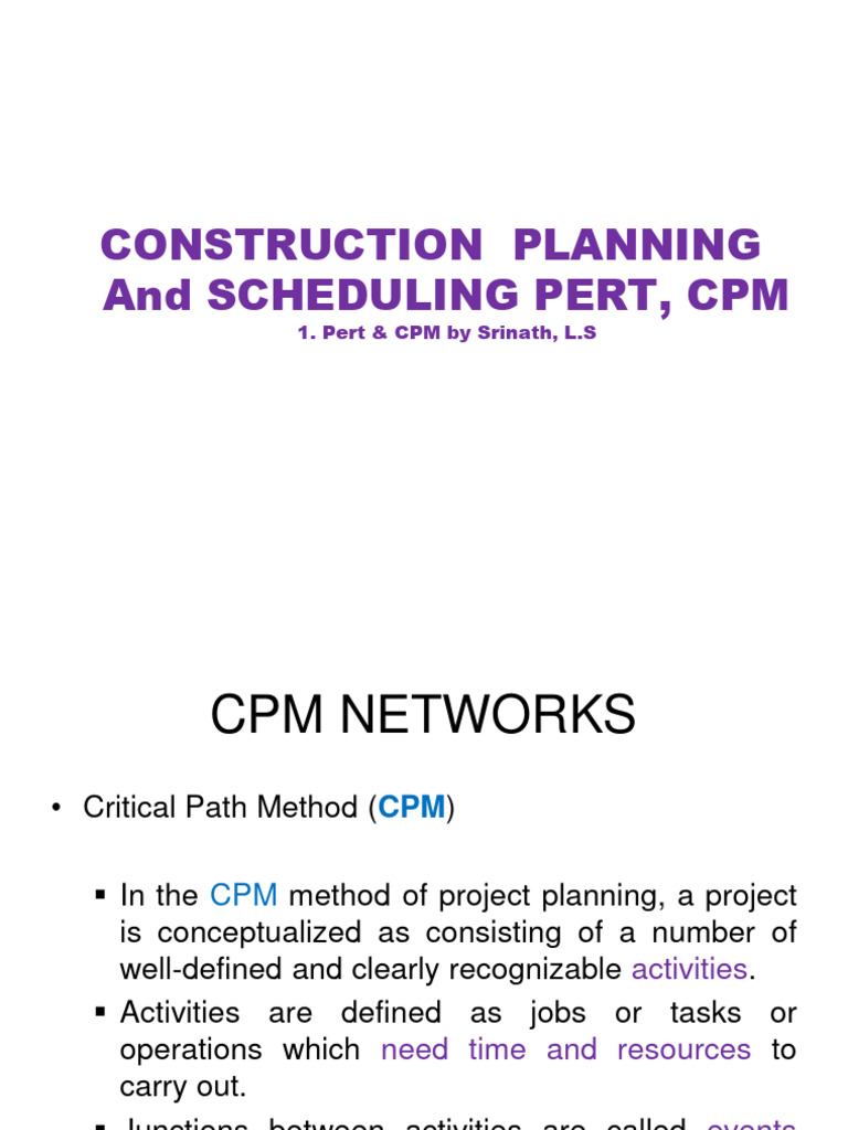 New Network Method of Project Planning (CPM-PERT) | PDF | Applied ...