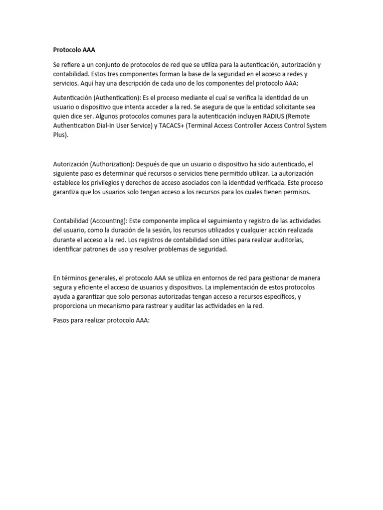 Protocolo AAA | PDF | Tecnología