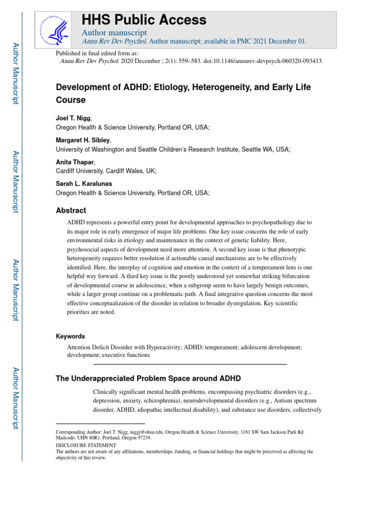 developmental of ADHD_ etiology, heterogeneity, and early life course ...