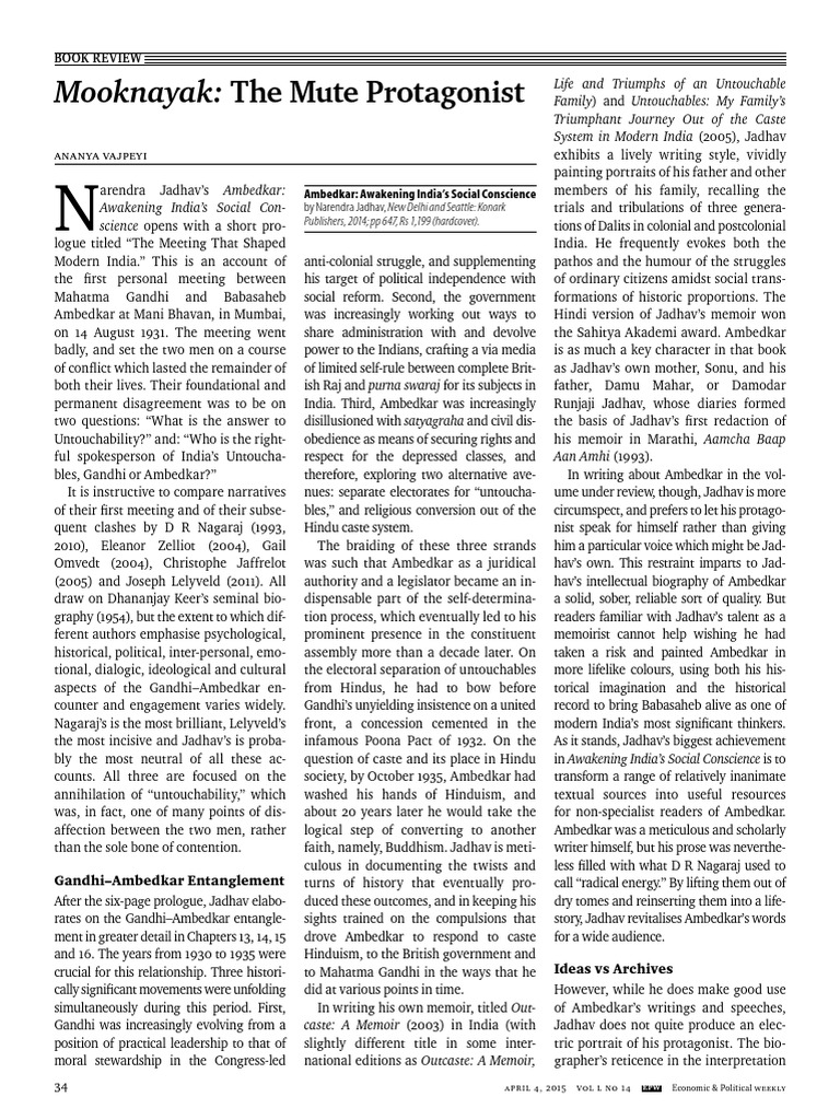 Mooknayak The Mute Protagonist | PDF | Dalit | Jawaharlal Nehru
