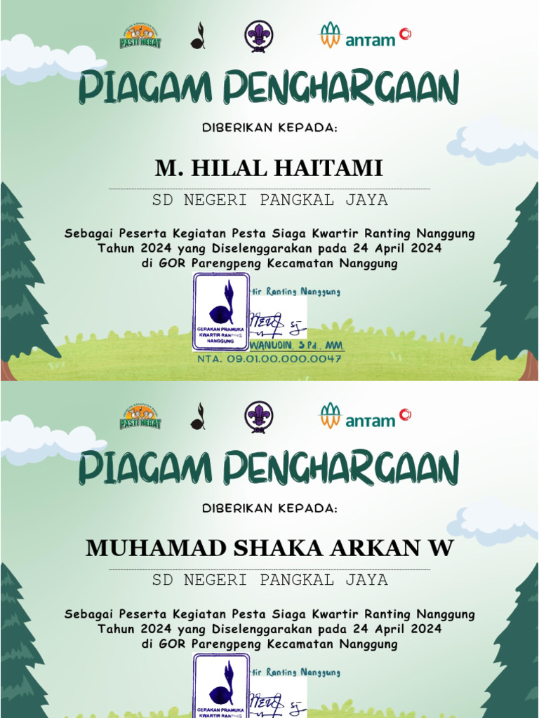 Piagam Pesta Siaga 2024 Jilid 1 | PDF