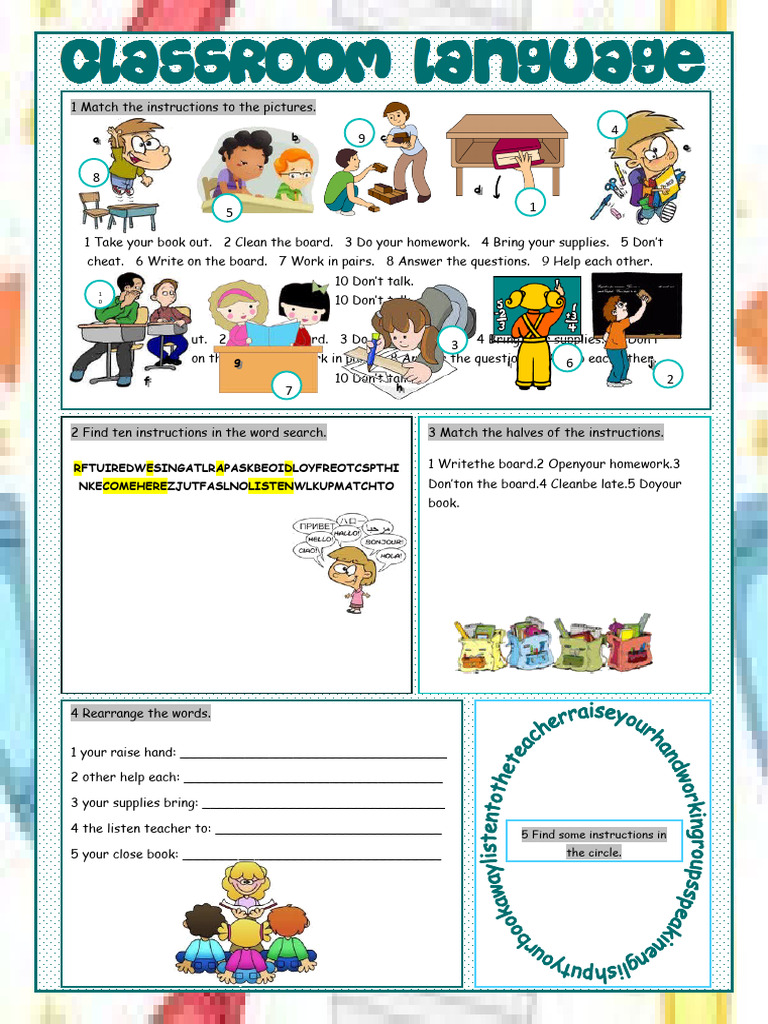 Classroom Language Vocabulary Pdf Language Arts Discipline