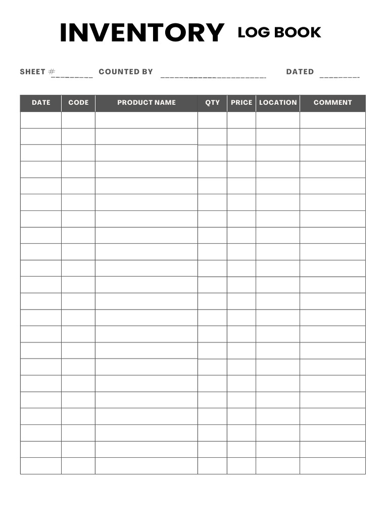 Inventory Log Book | PDF