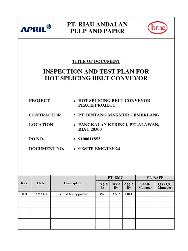 PT. BMC ITP Hot Splicing | PDF | Finance & Money Management | Computers