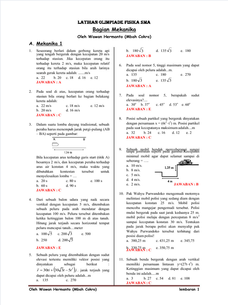 Dokumen - Tips Latihan Olimpiade Fisika Sma | PDF