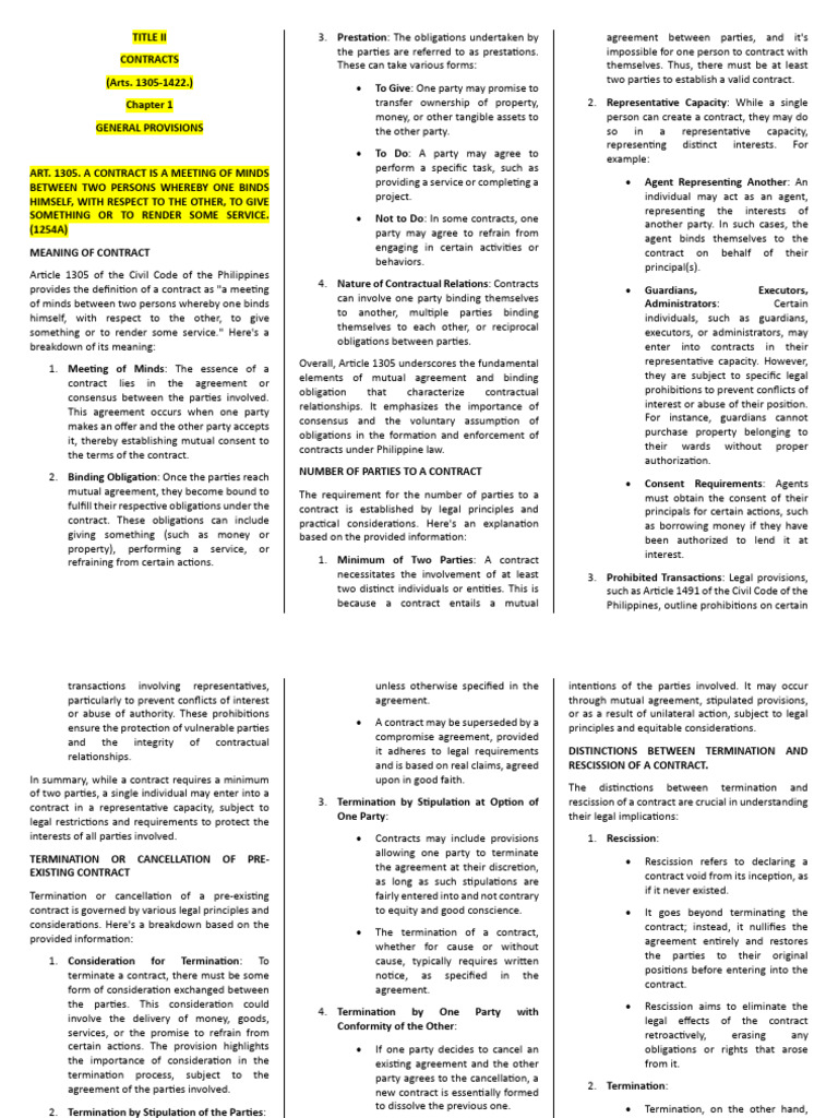 Articles 1305-1355 | PDF | Law Of Obligations | Consent