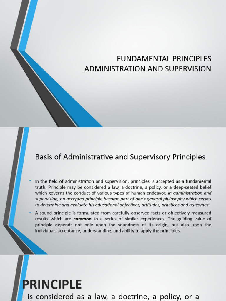 Fundamental Principles Administration And Supervision 4 Download Free