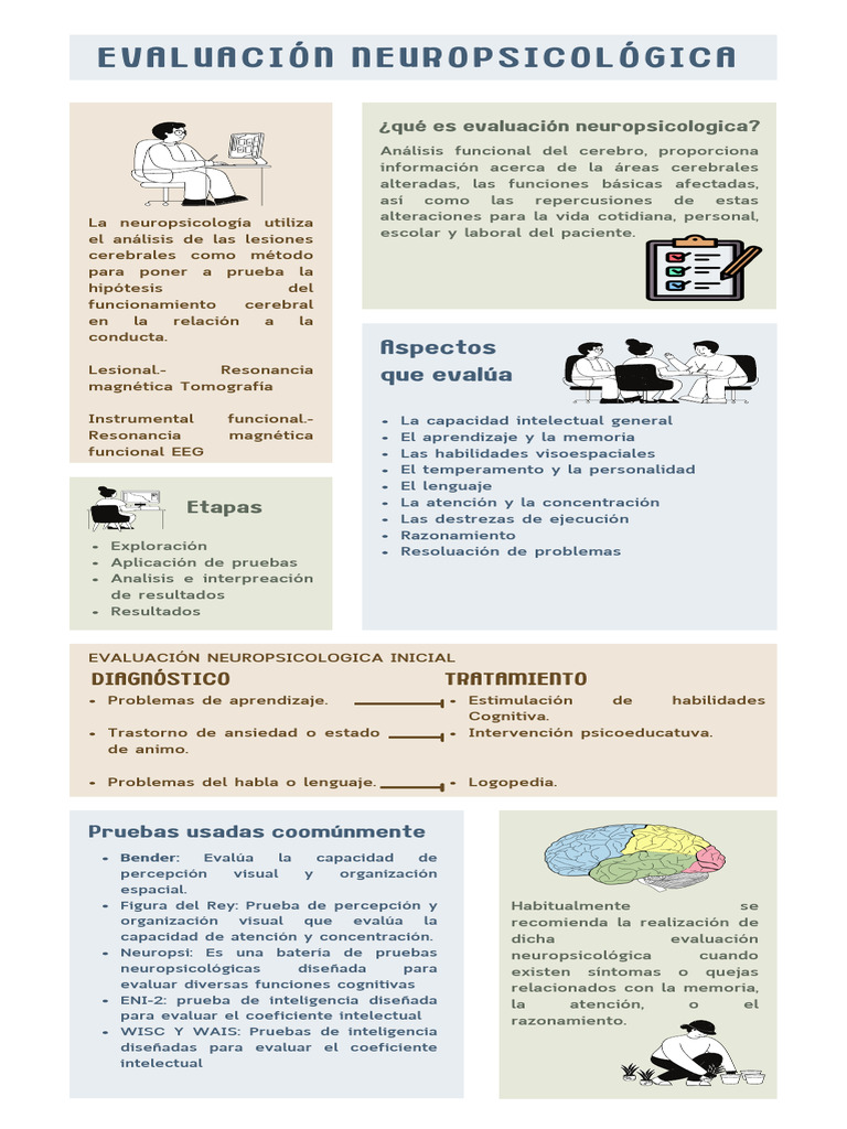 Infografía Evaluación Neuropsicologica | PDF | Neuropsicología | Aprendizaje