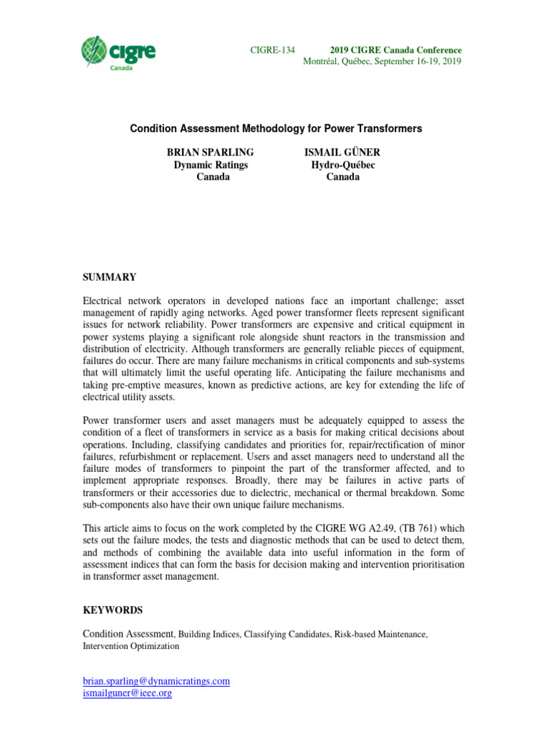 Cigre 134 | PDF | Reliability Engineering | Life Cycle Assessment