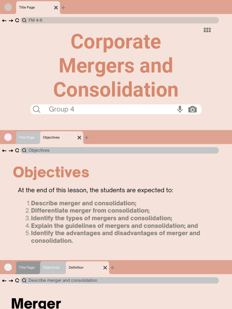 Group 4 - Corporate Merger and Consolidation | PDF | Mergers And ...