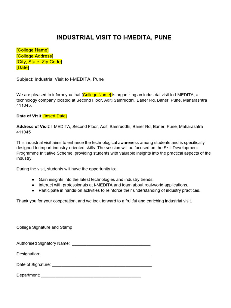 Industrial Visit for Students | PDF | Business | Art