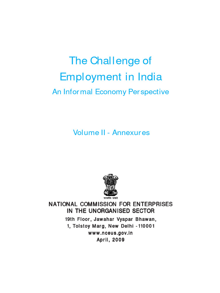 Employment Challenges in India's Informal Sector | PDF | Workforce ...