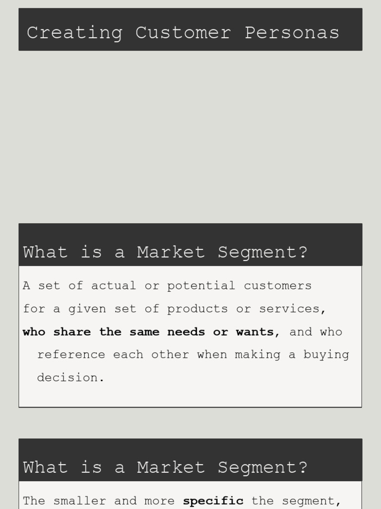 A - Customer Persona & Market Segmentation, Canvas | PDF | Market ...