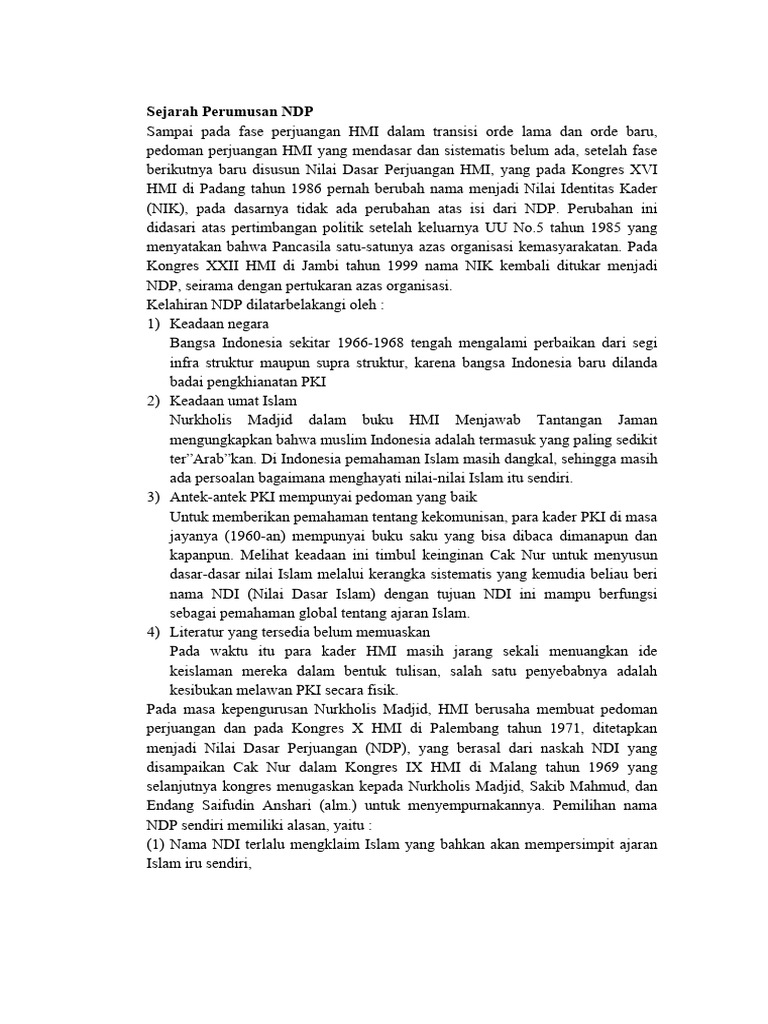Sejarah Perumusan NDP - Salin | PDF | Ilmu Sosial | Agama & Spiritualitas
