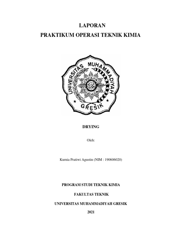 Laporan Praktikum Drying | PDF