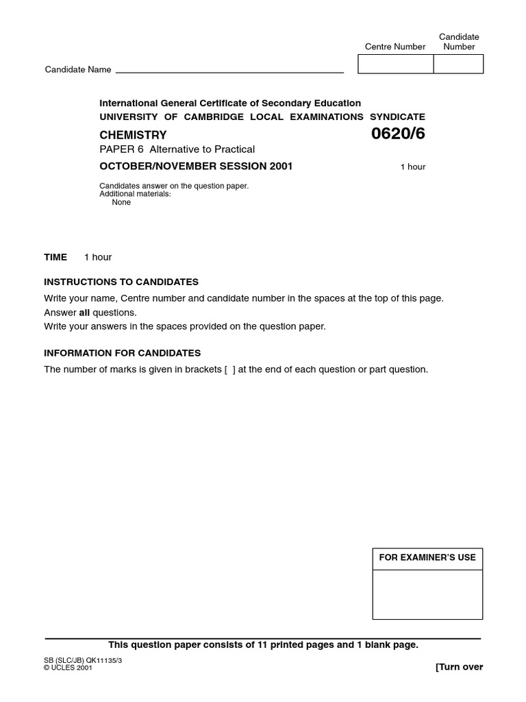 IGCSE Chemistry Paper 6 Practical Guide | PDF | Aqueous Solution | Ion