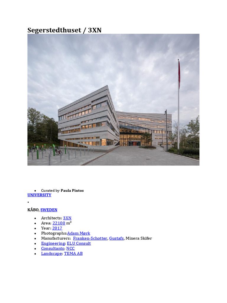 Segerstedthuset | PDF | Buildings And Structures
