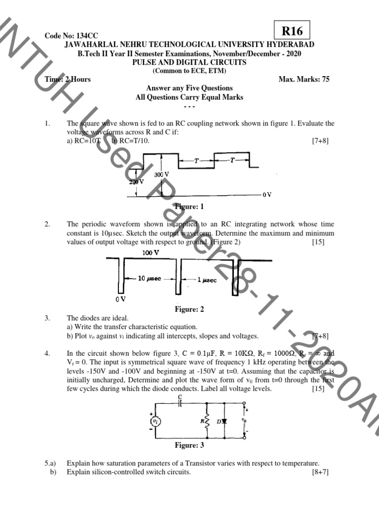 Pulse and Digital Circuits Q1 | PDF | Electrical Circuits | Electronic ...