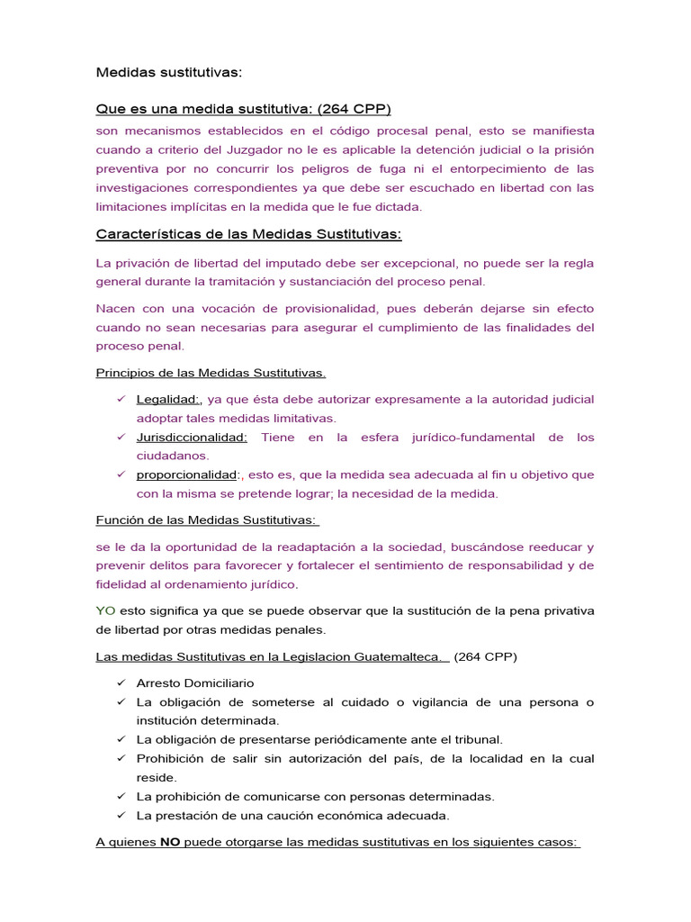 Medidas Sustitutivas En Guatemala Pdf Prisión Derecho Penal 3803