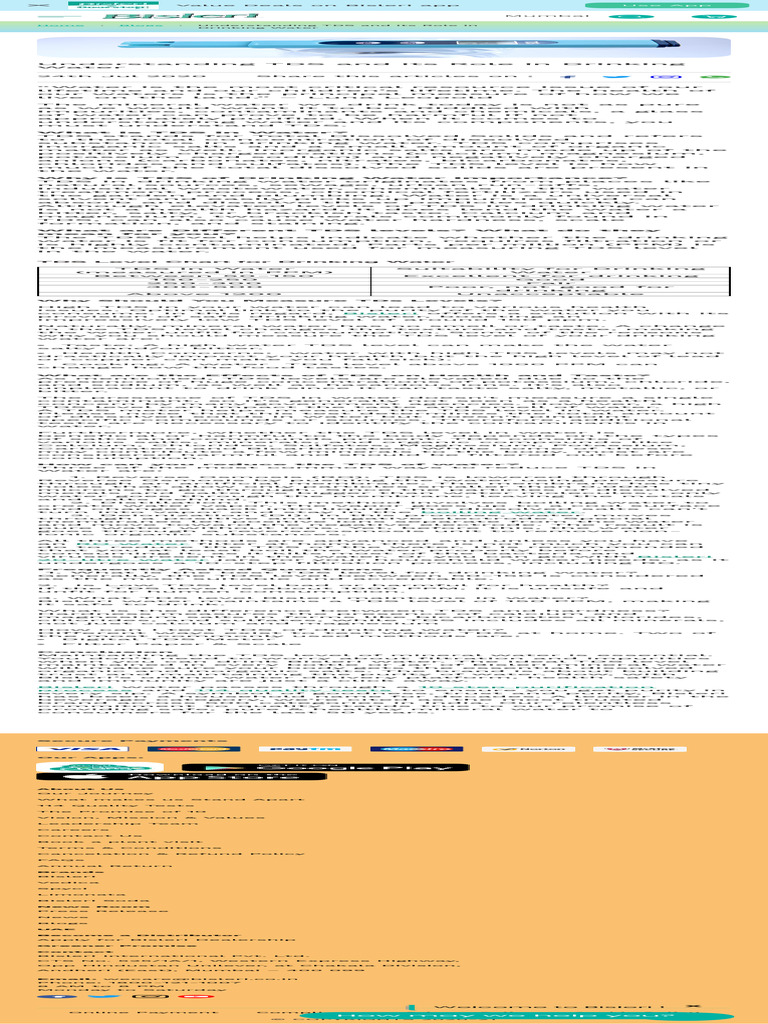 Understanding TDS in Drinking Water | PDF | Water | Salt (Chemistry)