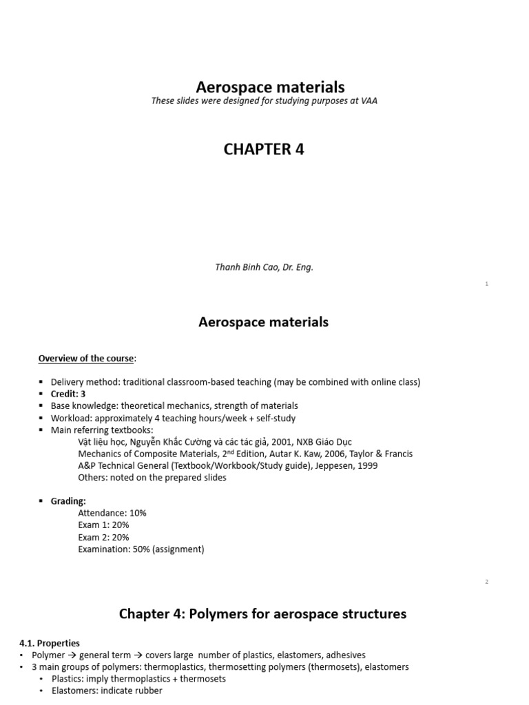 Aerospace Polymers Overview | PDF | Polymers | Composite Material