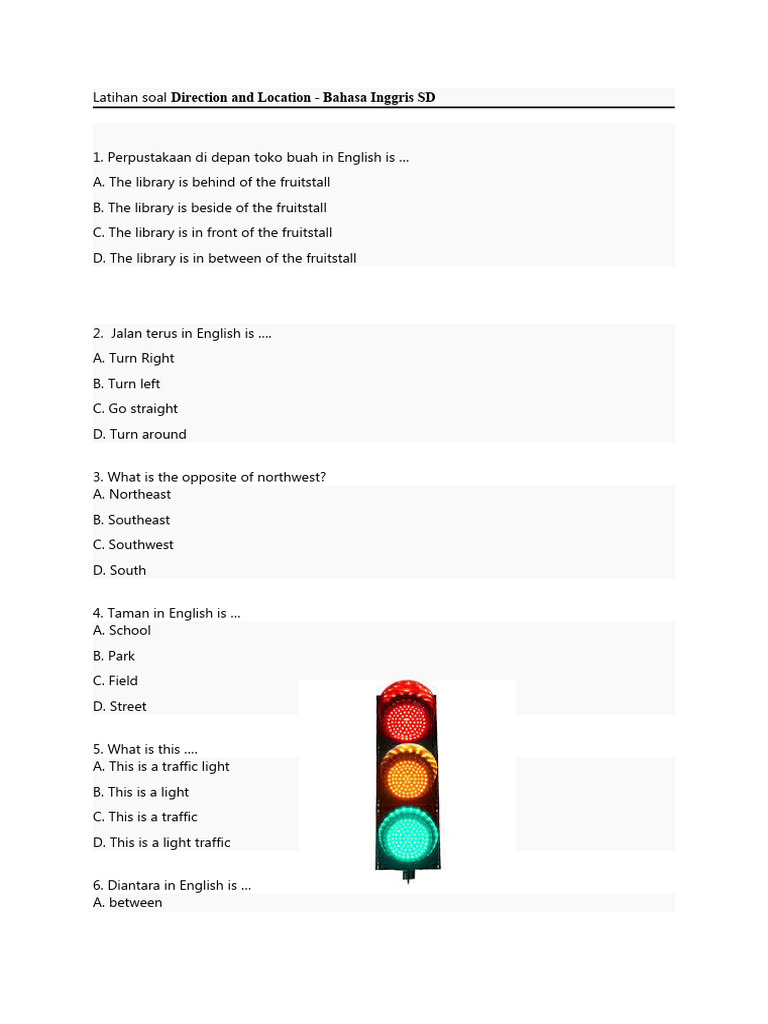 Latihan Soal Direction and Location | PDF
