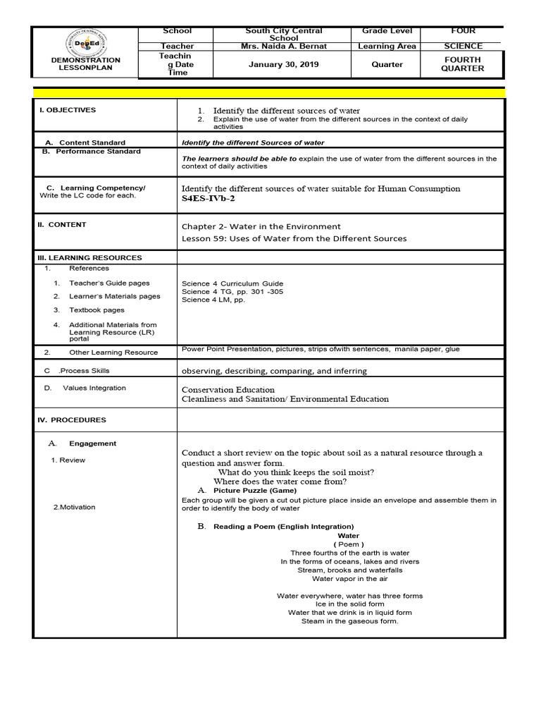 Science Cot DLP 4th Quarter | PDF | Water | Groundwater